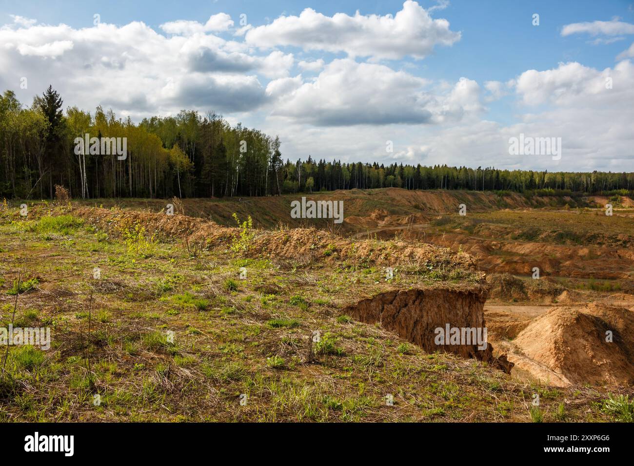 View on sand quarry forest hi-res stock photography and images - Alamy
