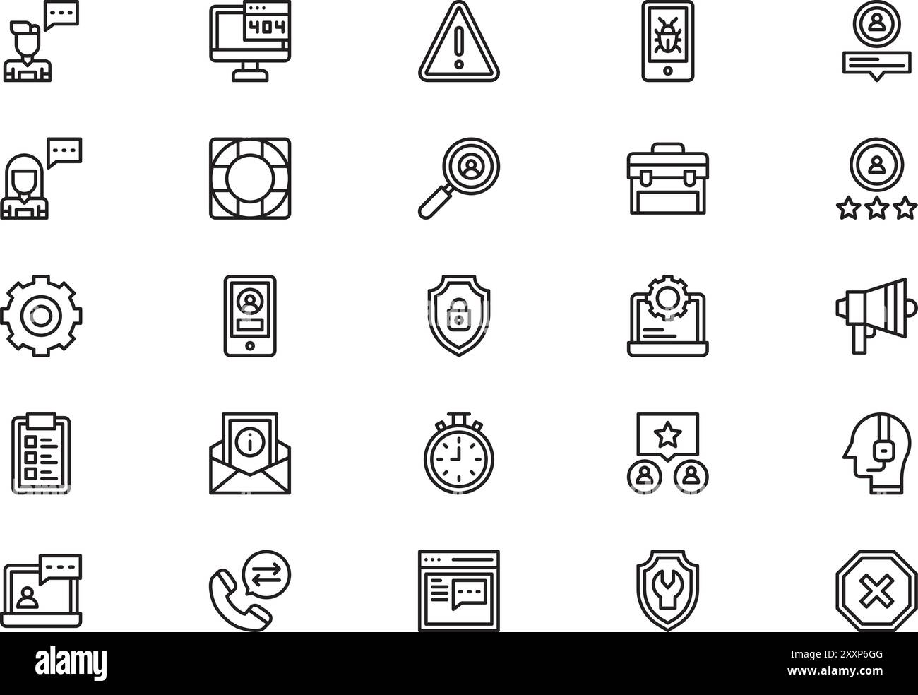 Help and support icons collection is a vector illustration with ...