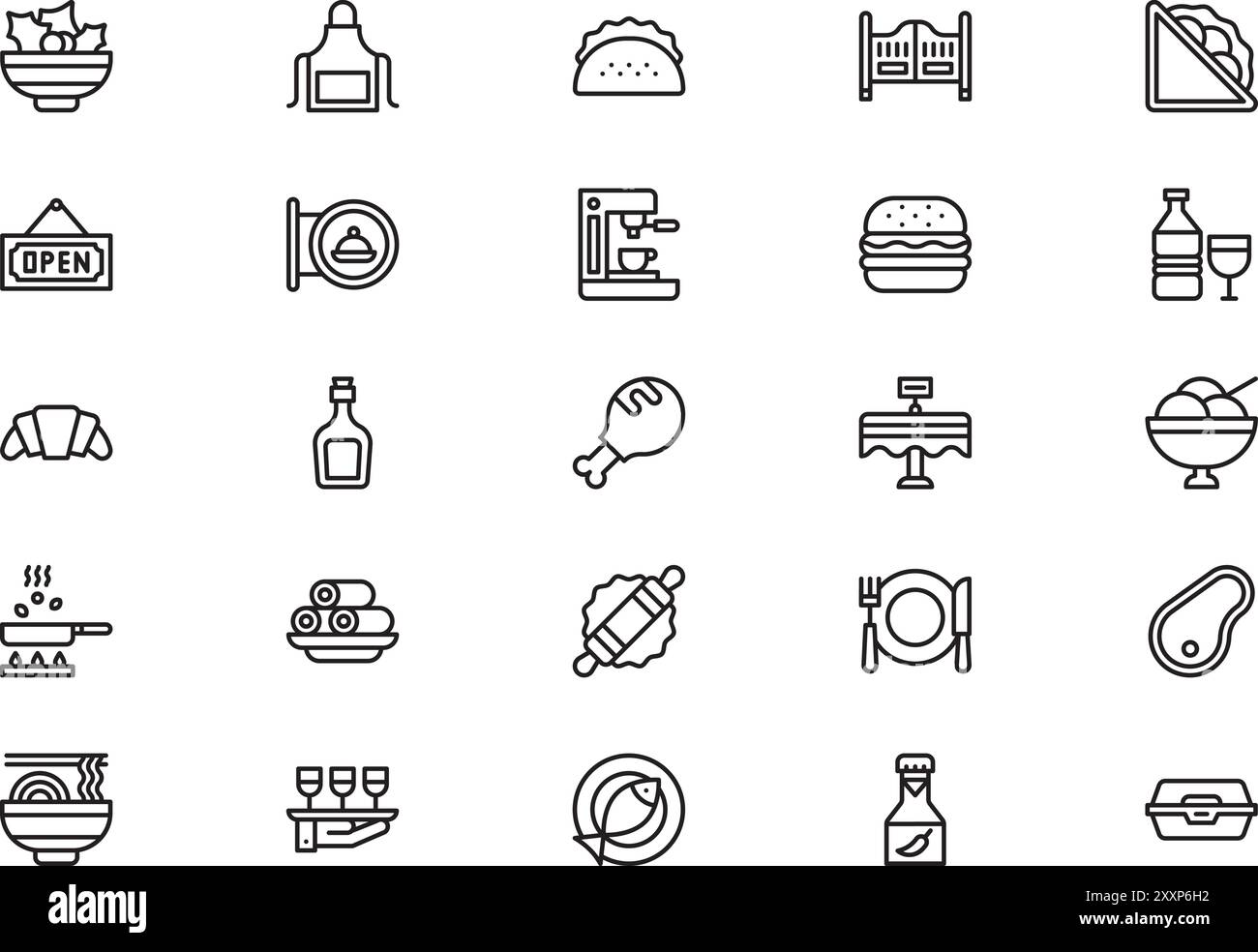 Food and restaurant icons collection is a vector illustration with ...