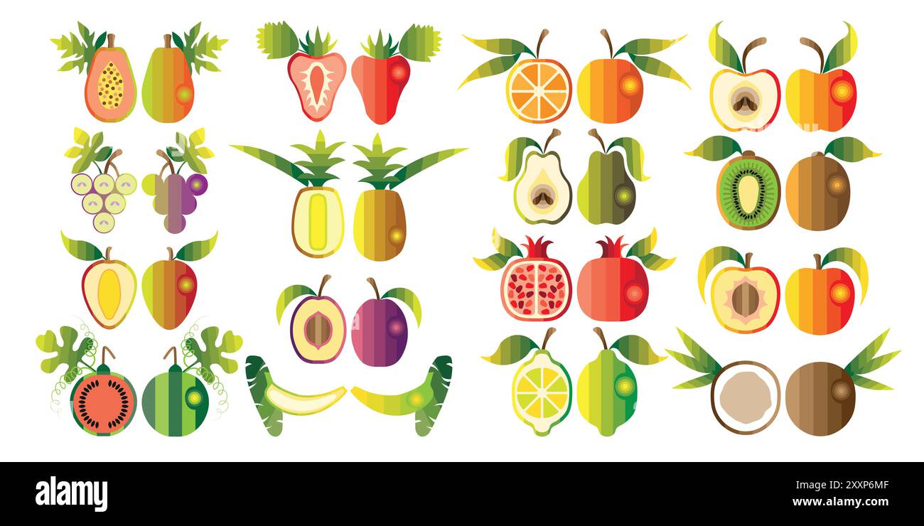 Illustration of a set fruit Stock Vector Image & Art - Alamy