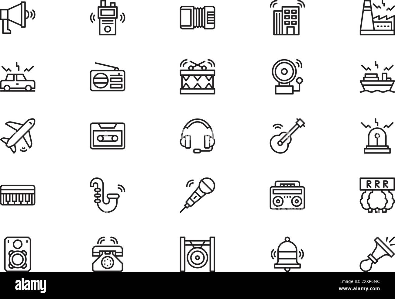 Sound and noise icons collection is a vector illustration with editable ...