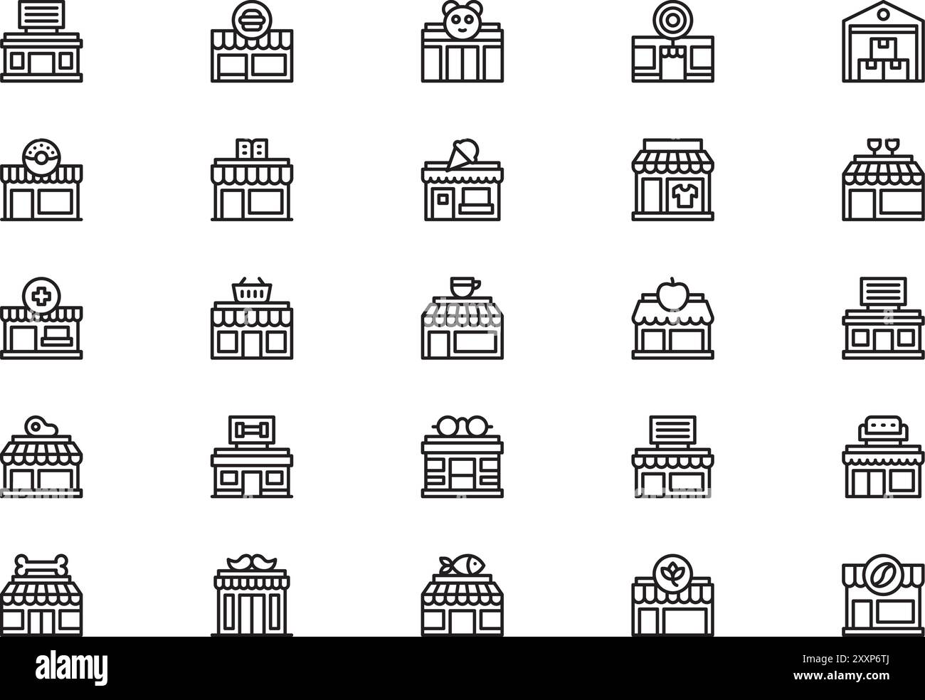 Shop and store icons collection is a vector illustration with editable ...