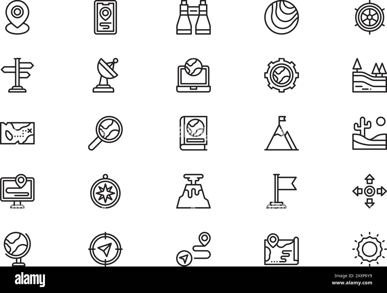 Geography icons collection is a vector illustration with editable ...