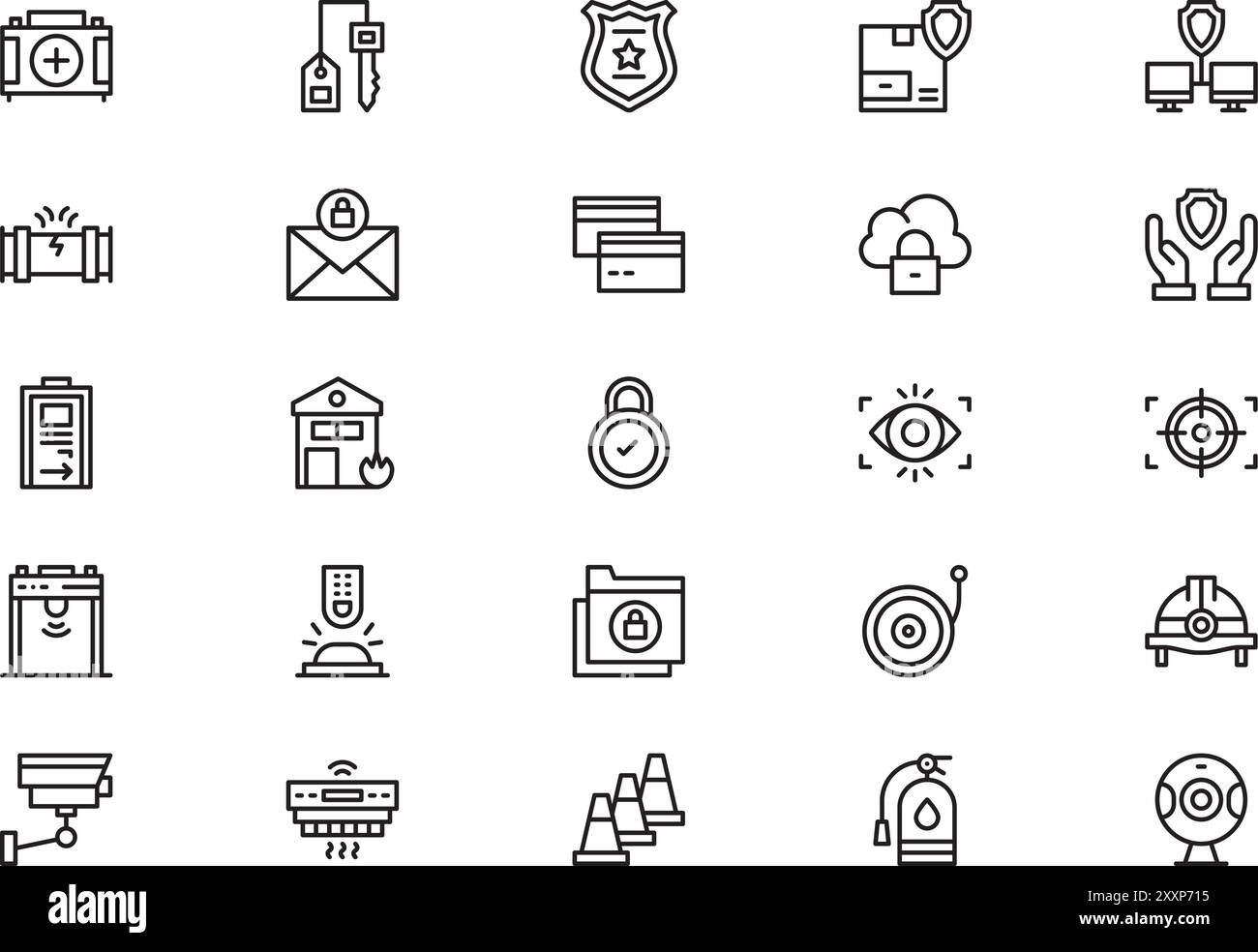 Security at work icons collection is a vector illustration with ...