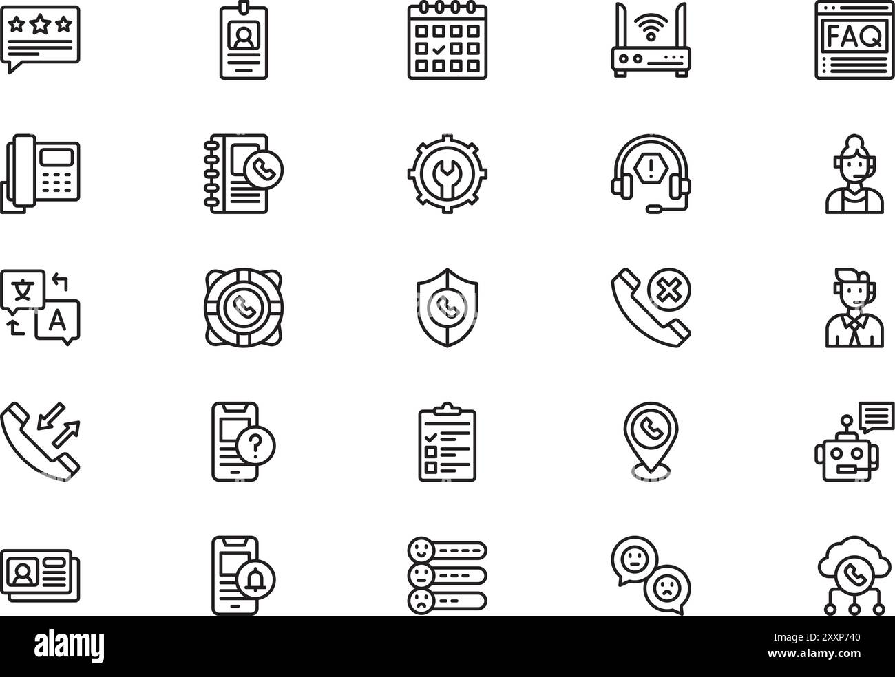 Call center icons collection is a vector illustration with editable ...