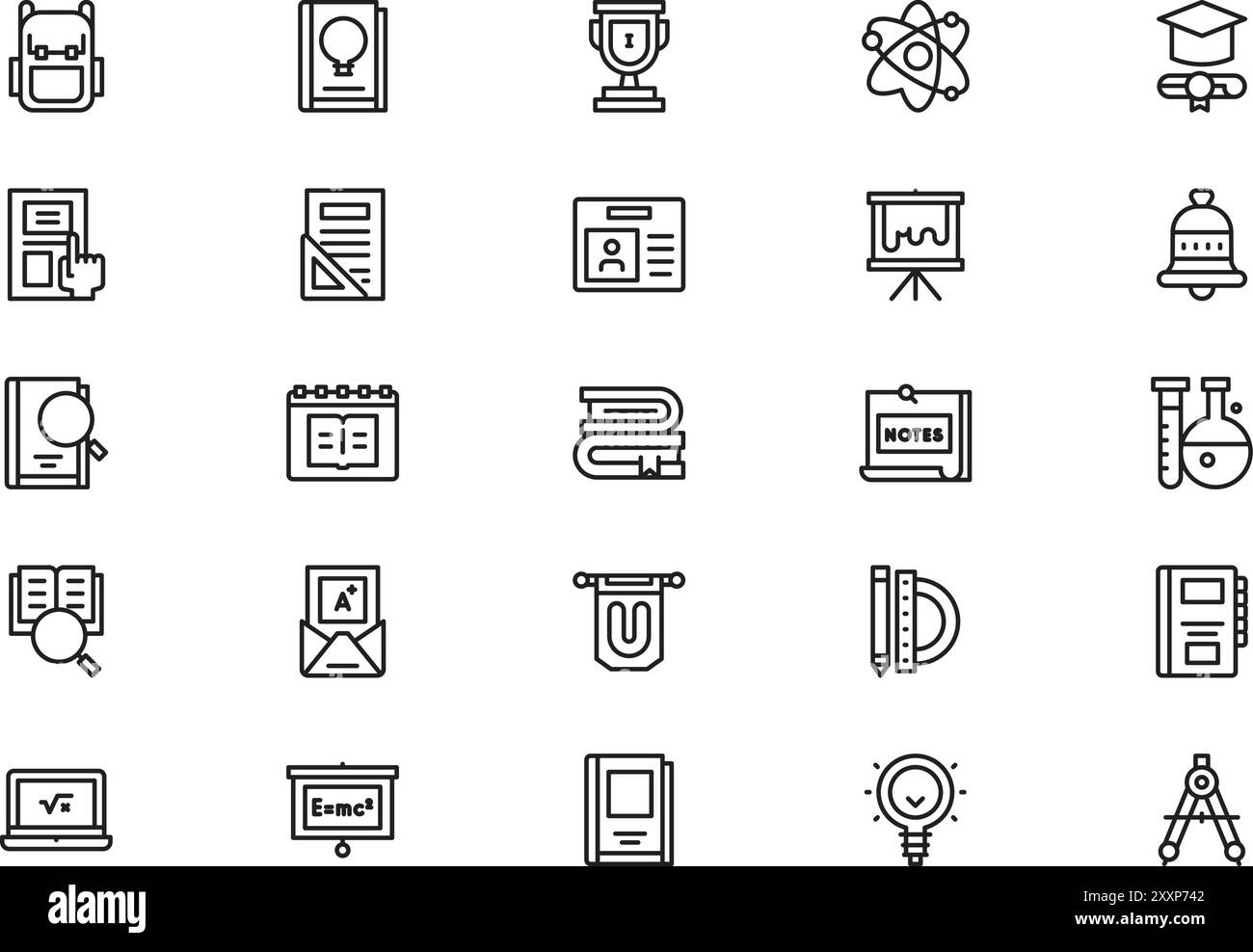 University icons collection is a vector illustration with editable ...