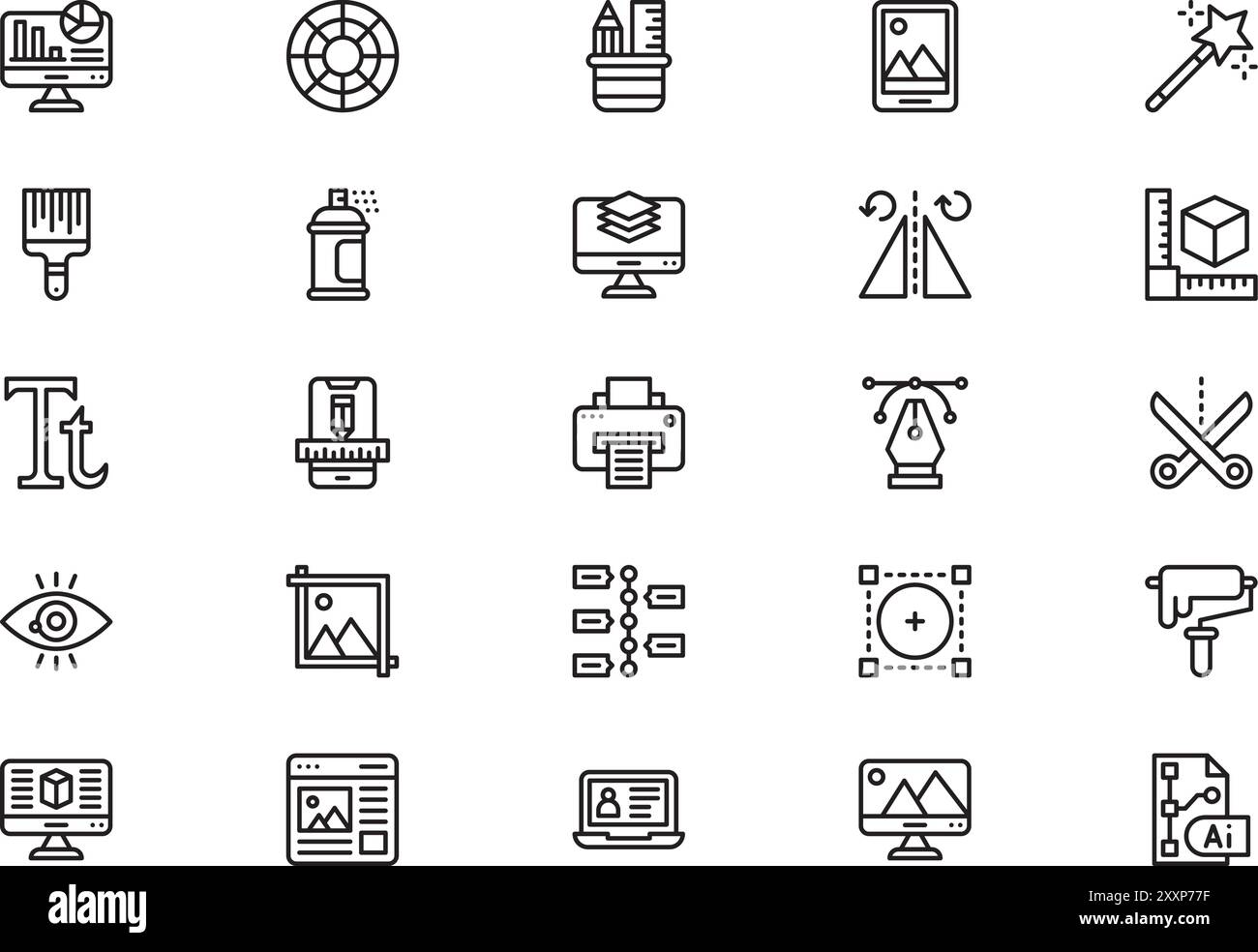 Graphic design icons collection is a vector illustration with editable ...