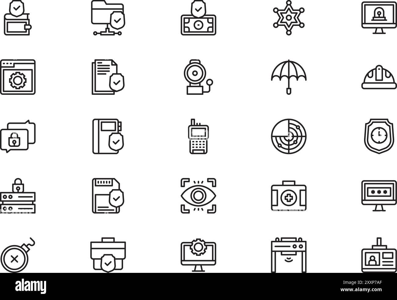 Protection and security icons collection is a vector illustration with ...