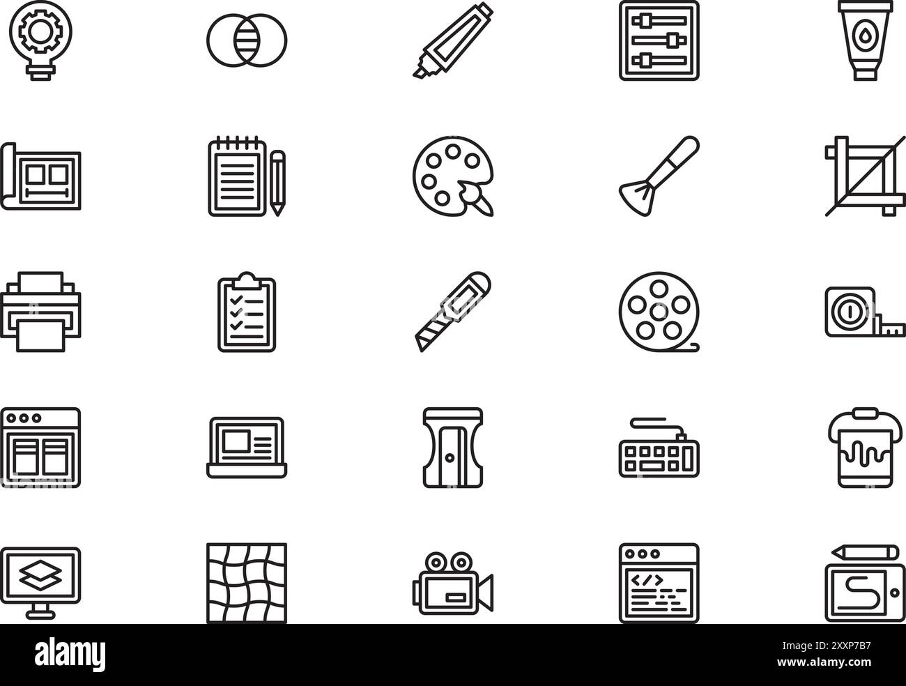 Creative tools icons collection is a vector illustration with editable ...