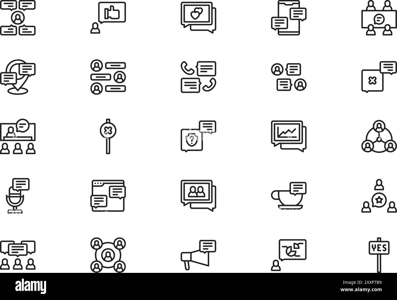 Discussion icons collection is a vector illustration with editable ...