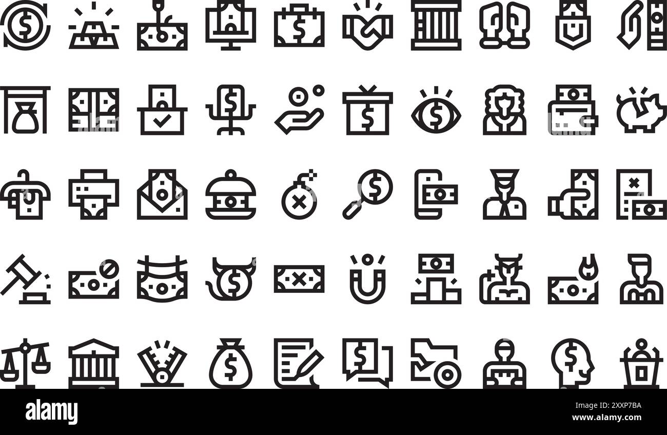 Corruption icons collection is a vector illustration with editable ...
