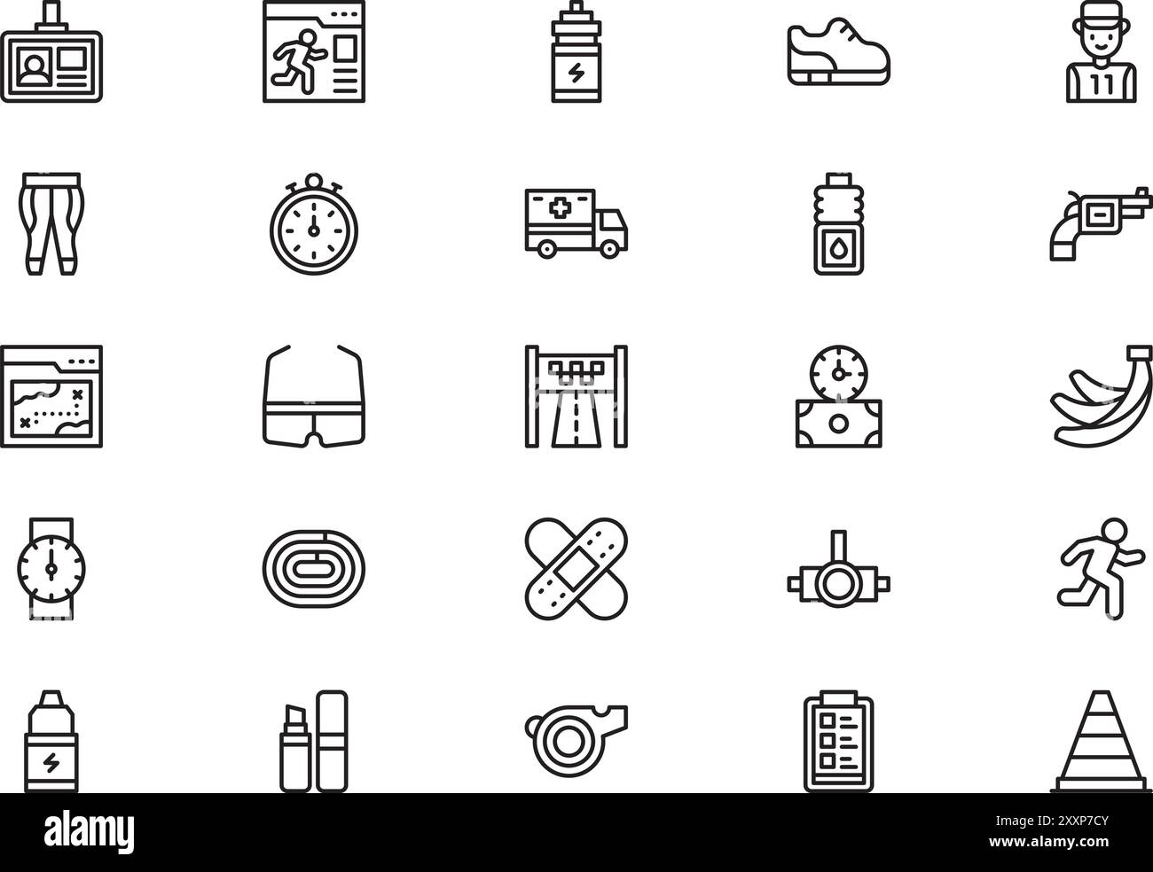 Marathon icons collection is a vector illustration with editable stroke ...
