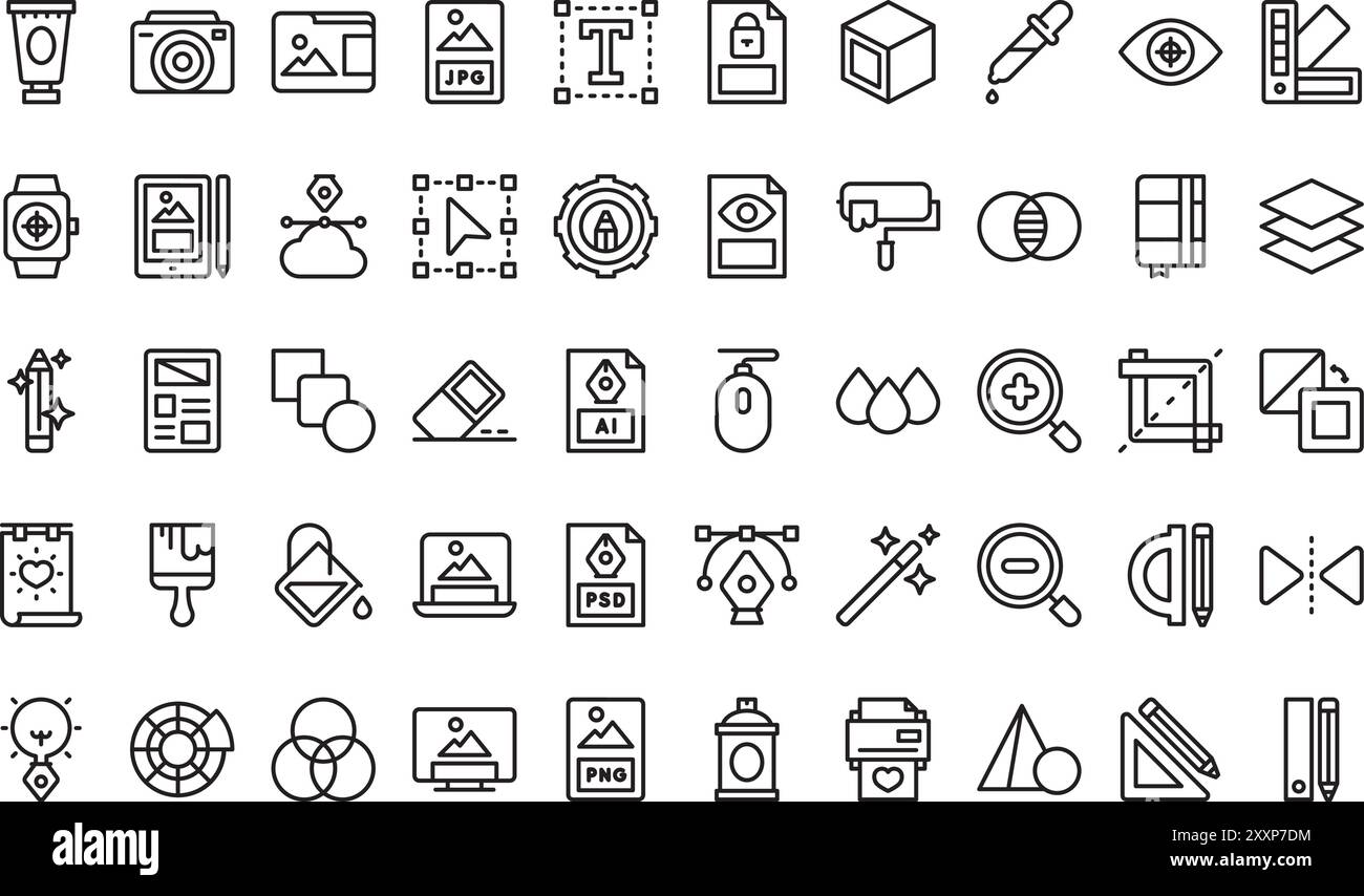 Graphic Design Icons Collection Is A Vector Illustration With Editable Stroke Stock Vector Image