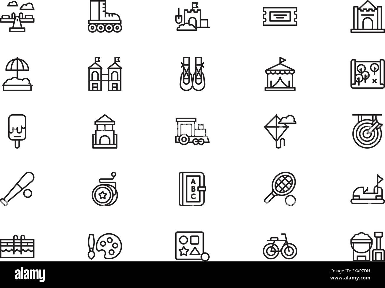 Kids activities icons collection is a vector illustration with editable stroke Stock Vector ...