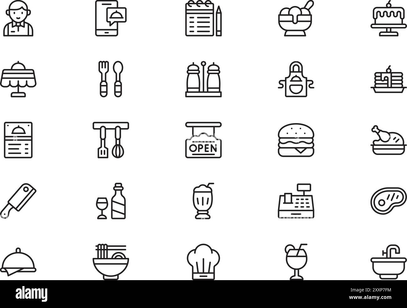 Restaurant icons collection is a vector illustration with editable ...