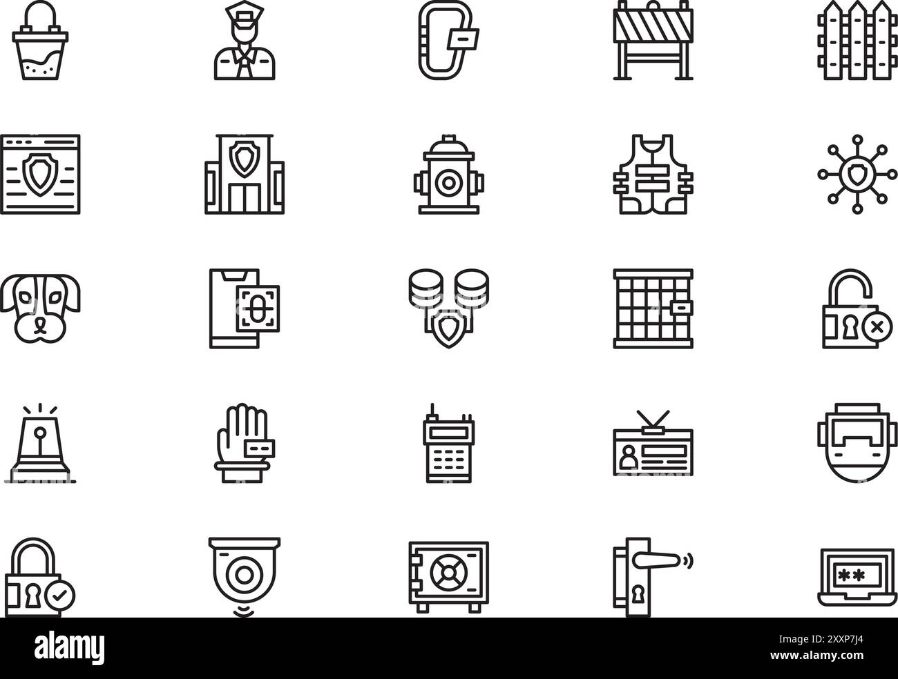 Security at work icons collection is a vector illustration with ...