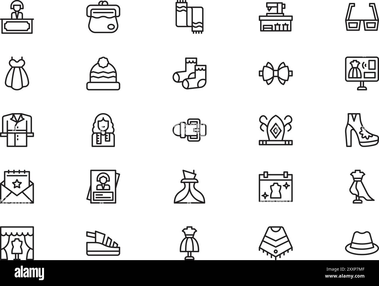 Fashion show icons collection is a vector illustration with editable stroke Stock Vector Image ...