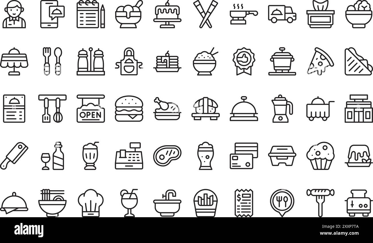 Restaurant icons collection is a vector illustration with editable ...