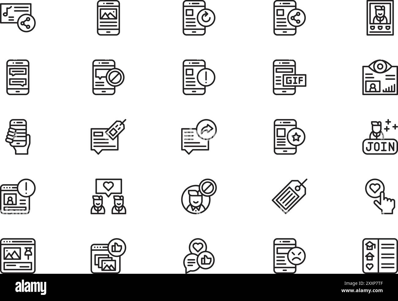 Social media interactions icons collection is a vector illustration ...