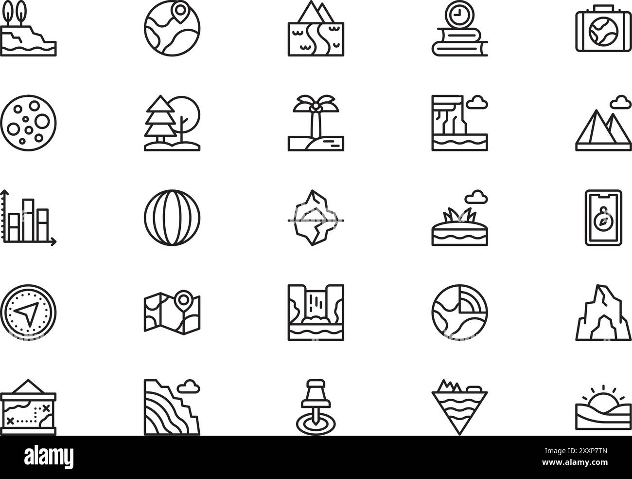 Geography icons collection is a vector illustration with editable ...