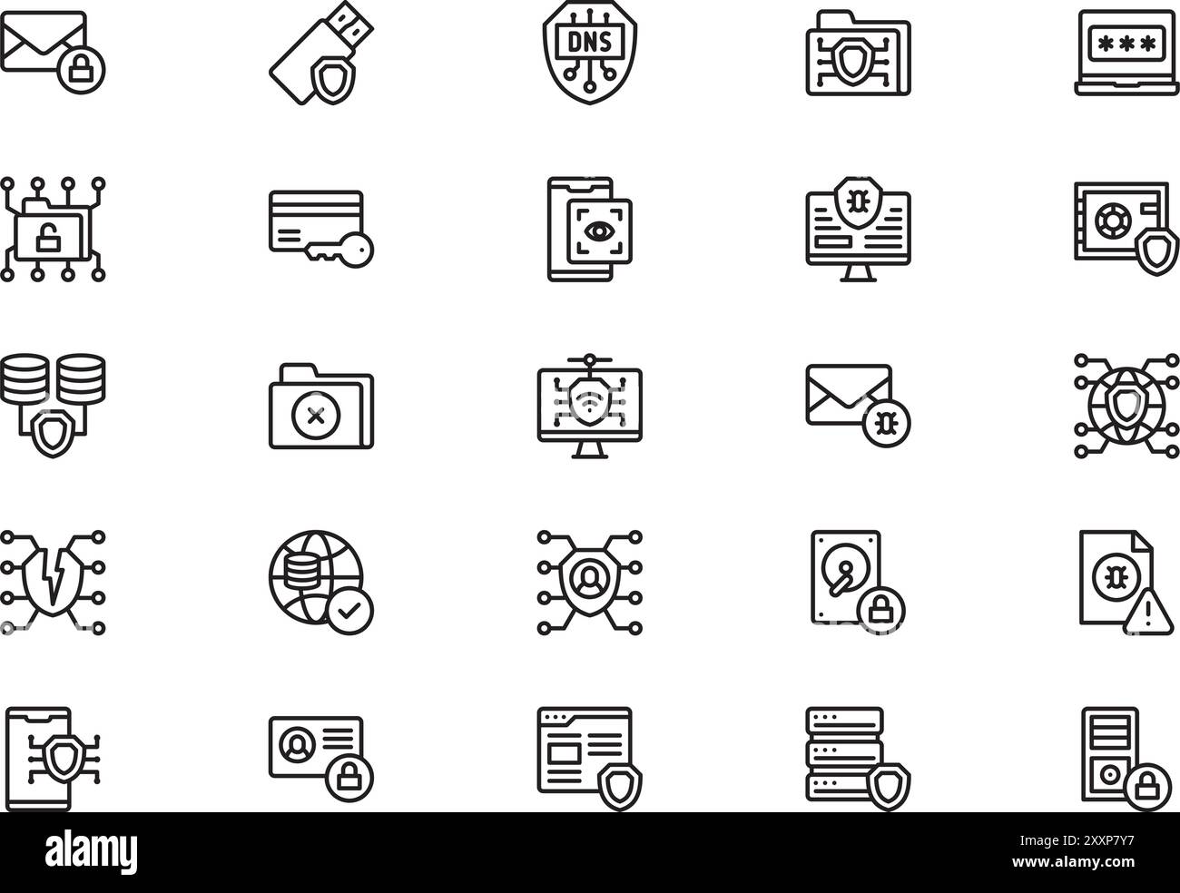 Data protection icons collection is a vector illustration with editable stroke Stock Vector ...
