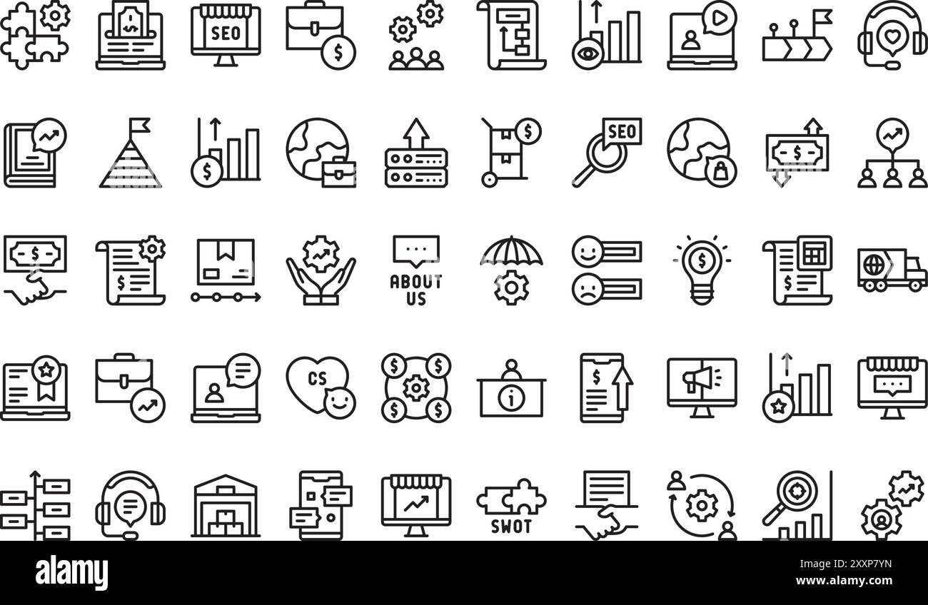 Business services icons collection is a vector illustration with editable stroke Stock Vector ...