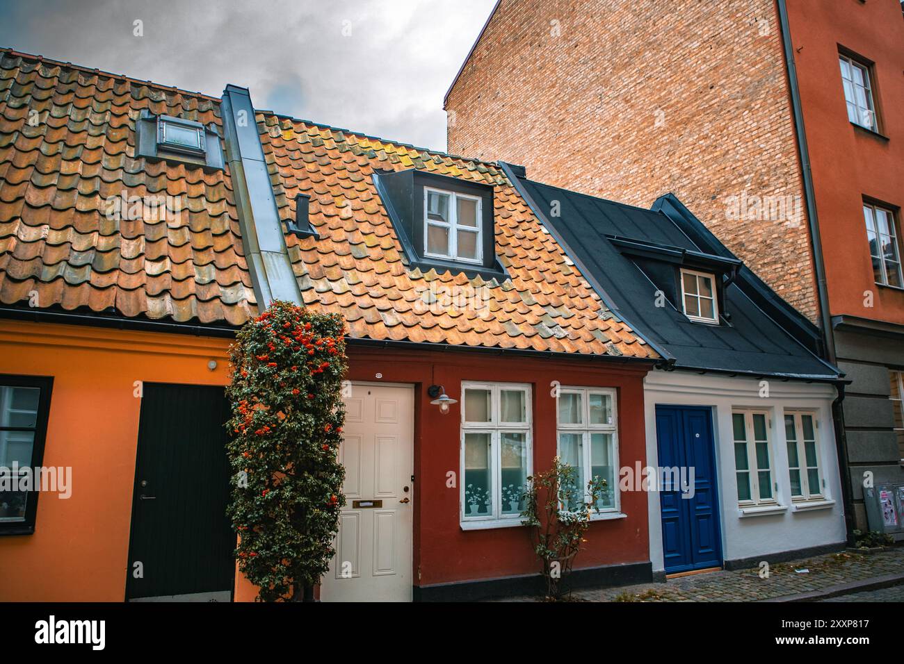 Houses at Jacob Nielsgatan street on Gamla Vaster in Malmo, Sweden ...