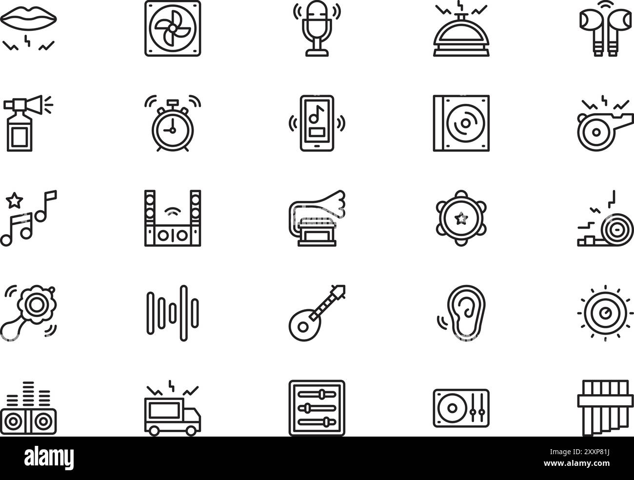 Sound and noise icons collection is a vector illustration with editable stroke Stock Vector ...