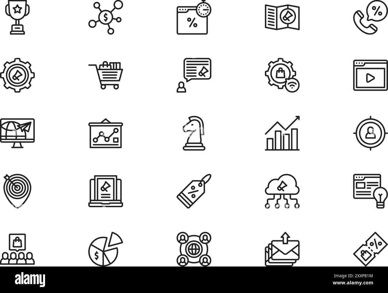 Marketing icons collection is a vector illustration with editable ...