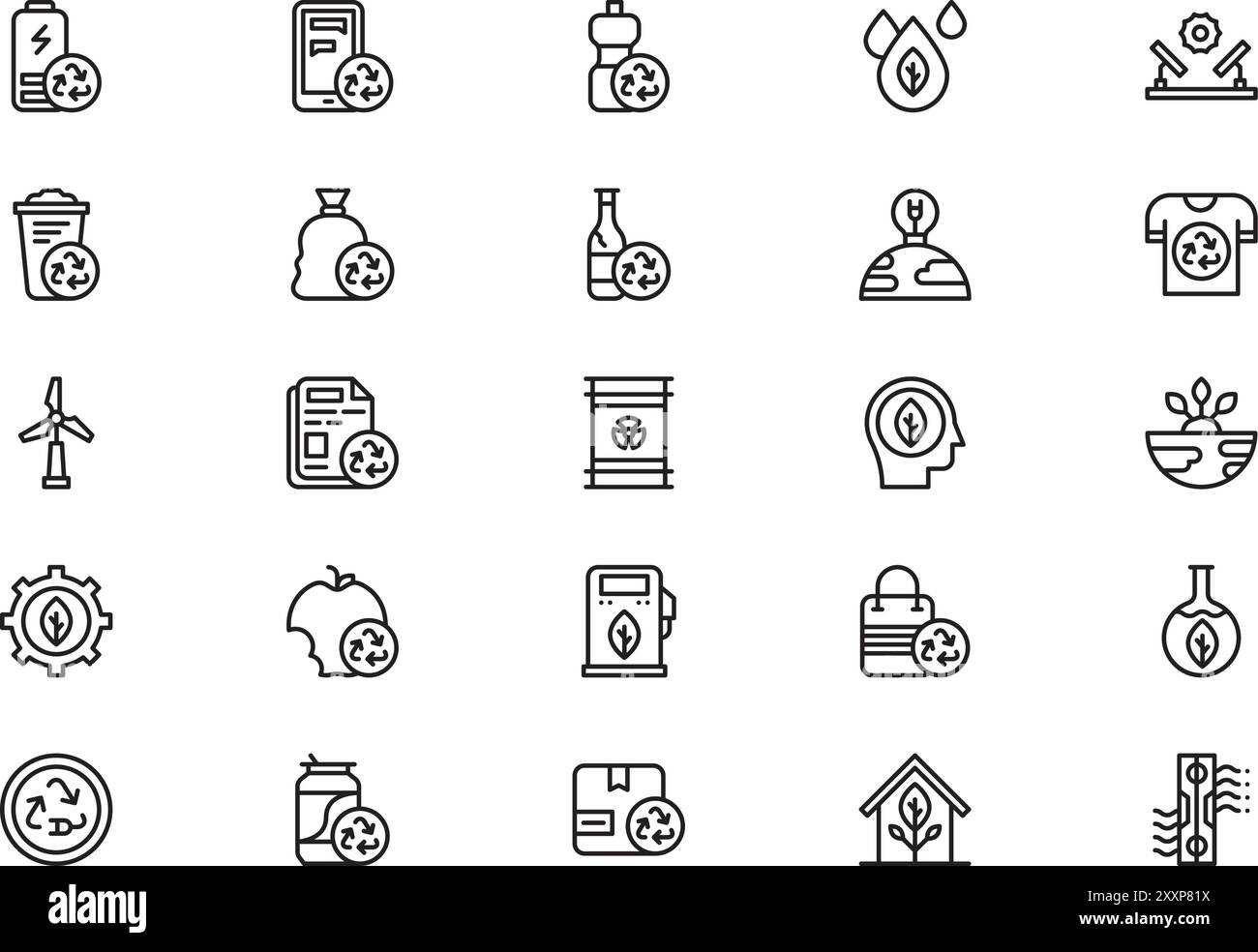 Recycling icons collection is a vector illustration with editable ...