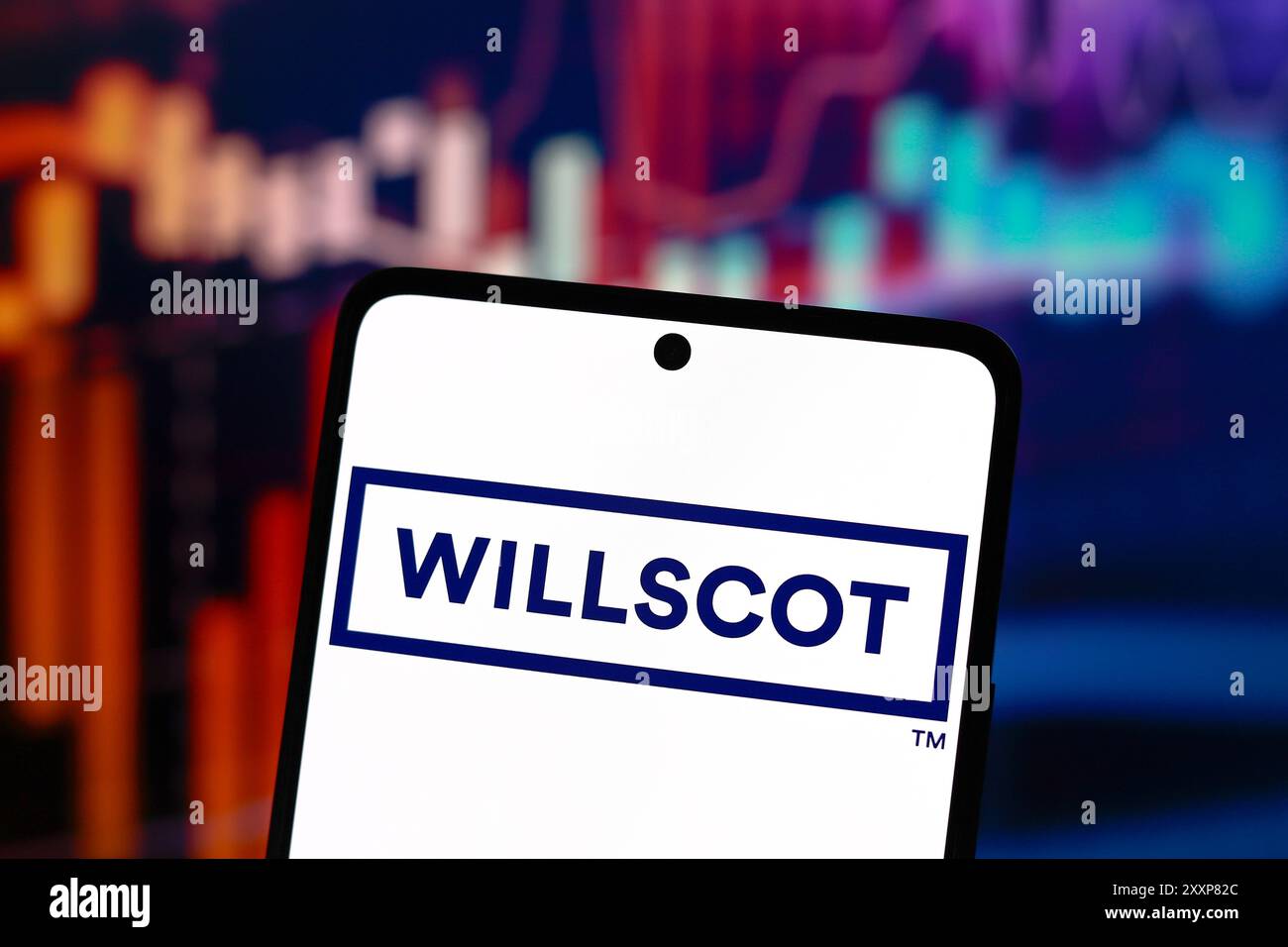 In this photo illustration, the Willscot Holdings logo is displayed on ...