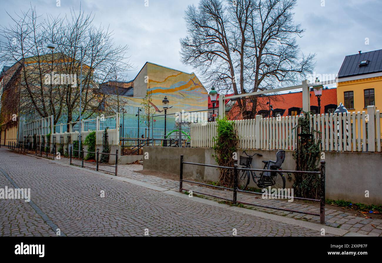 Vastra skolan schoolyard on Gamla Vaster area, Malmo, Sweden Stock ...