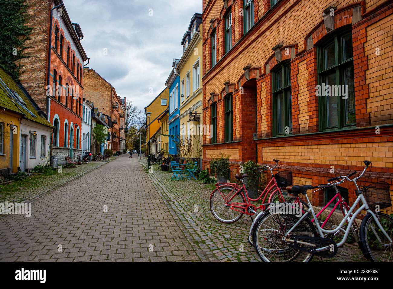 Colorful Jakob Nilsgatan street at Gamla Vaster in Malmo, Sweden Stock ...