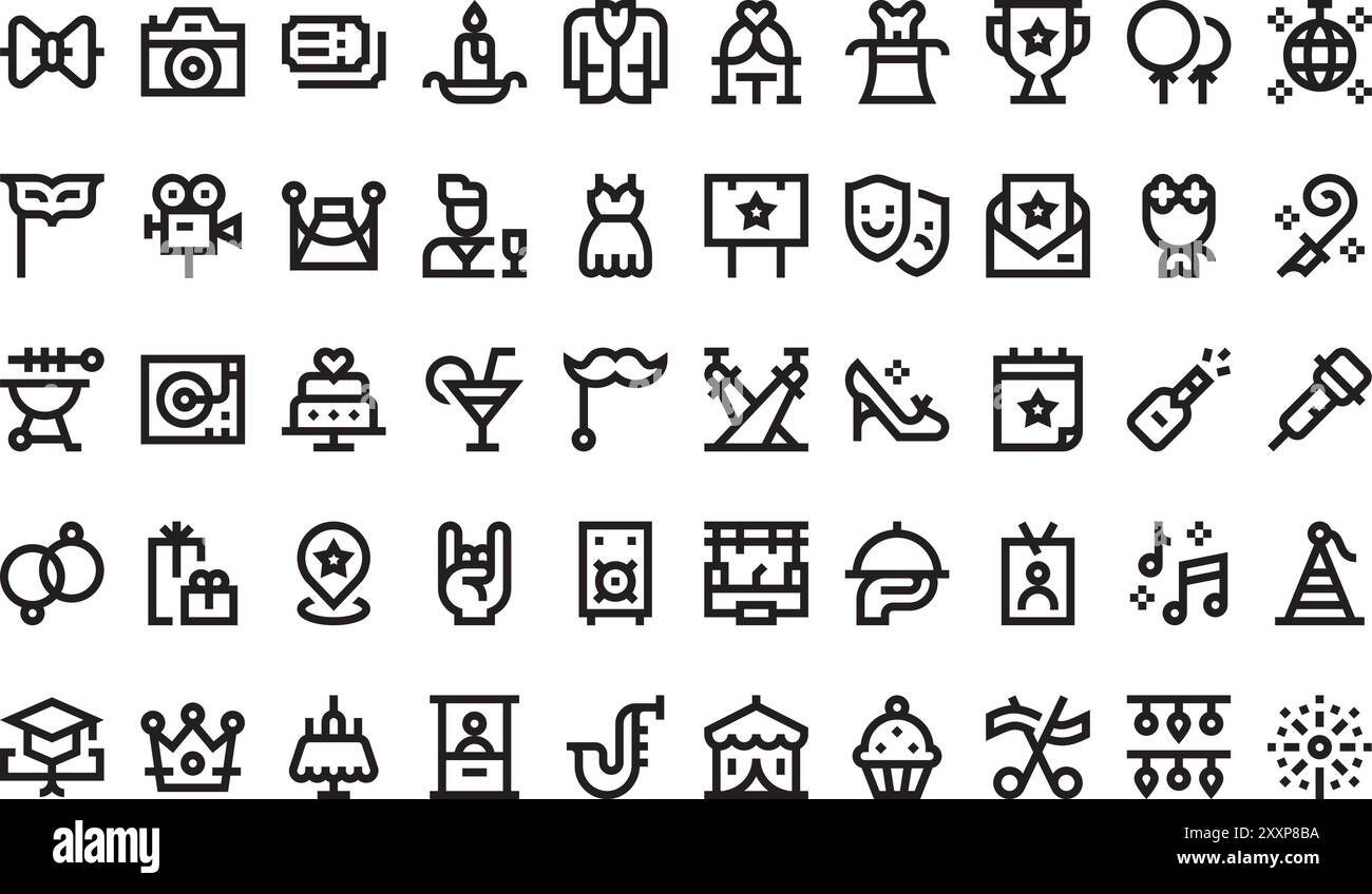 Event icons collection is a vector illustration with editable stroke ...