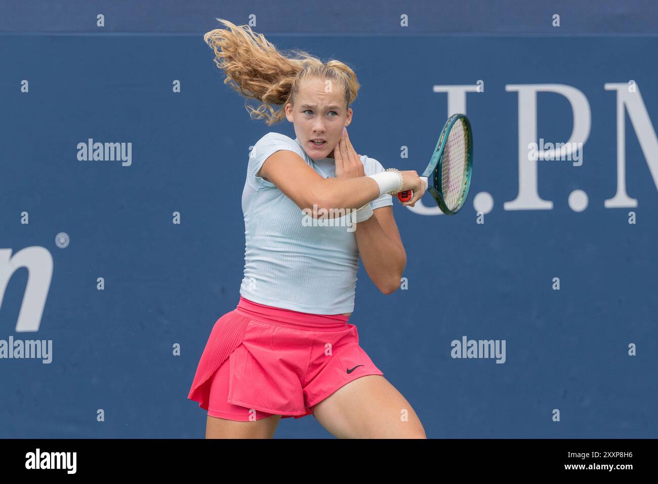 Mirra Andreeva practices ahead of start of US Open Championship at USTA ...