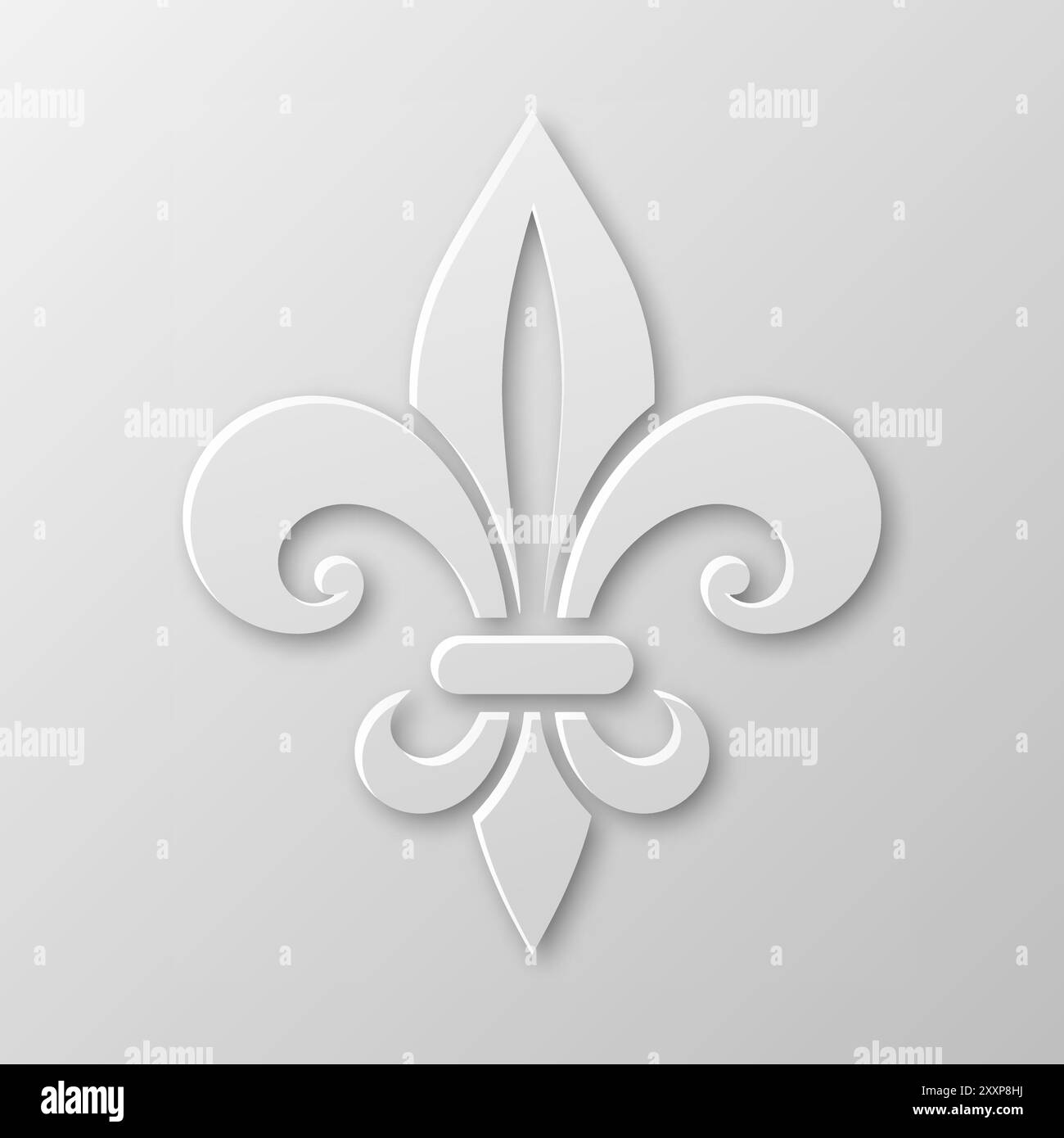 Vector Realistic Paper 3d Fleur De Lis Closeup on White Background ...