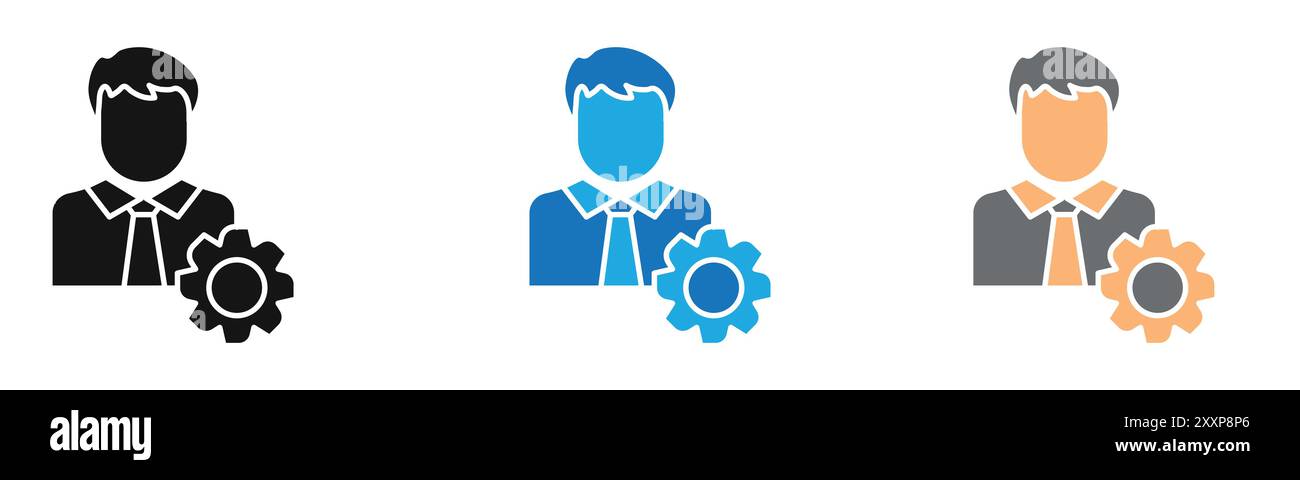 Administrator icon outline collection or set in black and white Stock ...