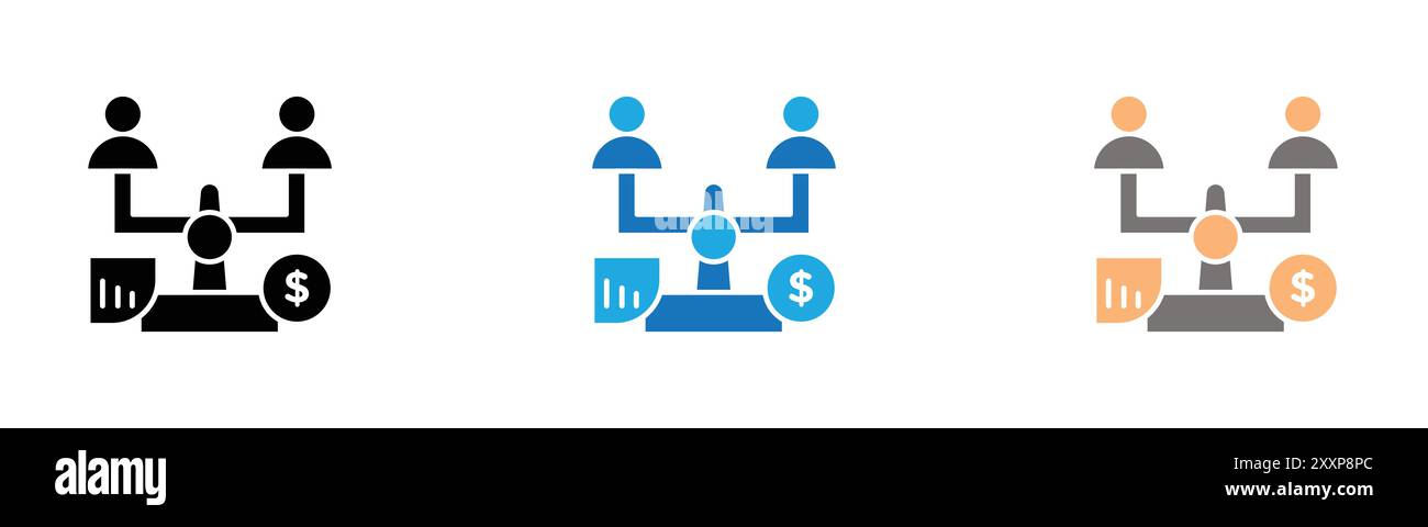 Debt holders icon outline collection or set in black and white Stock ...