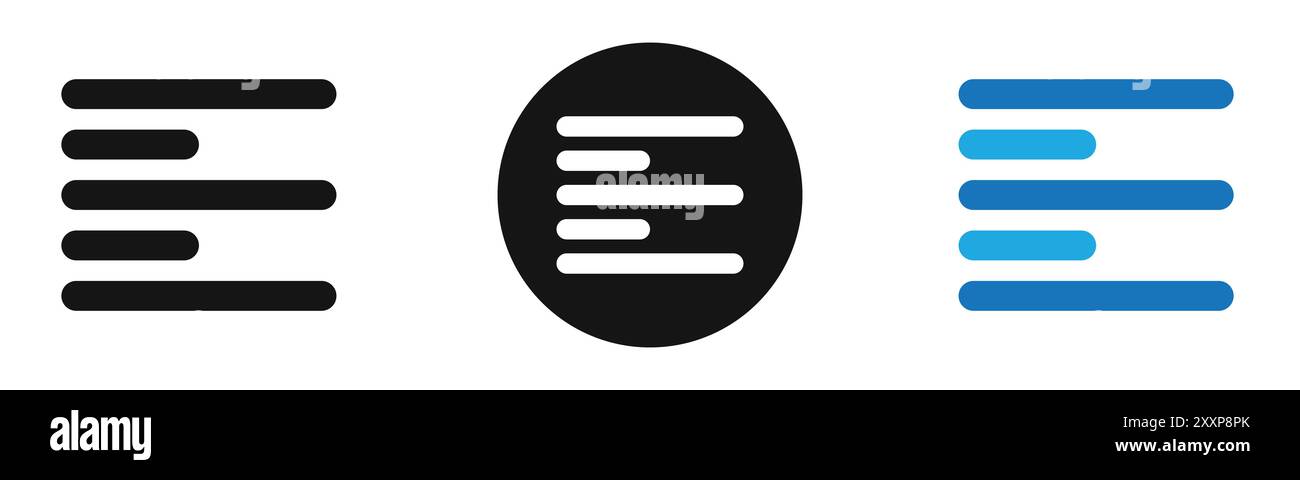 Alignment icon outline collection or set in black and white Stock Vector Image & Art - Alamy