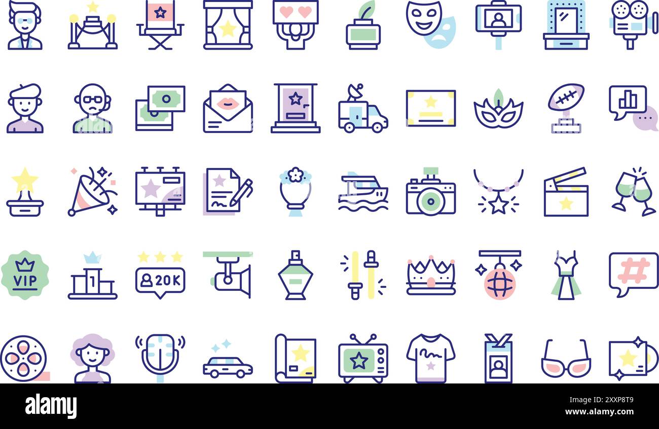 Fame icons collection is a vector illustration with editable stroke ...