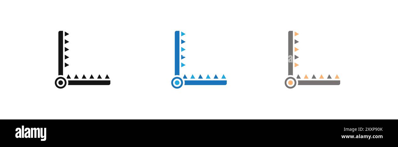 Metal trap icon outline collection or set in black and white Stock ...