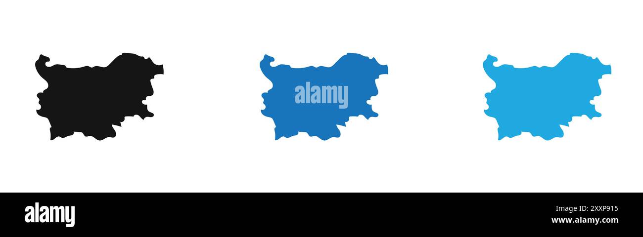 Bulgaria map icon outline collection or set in black and white Stock Vector Image & Art - Alamy