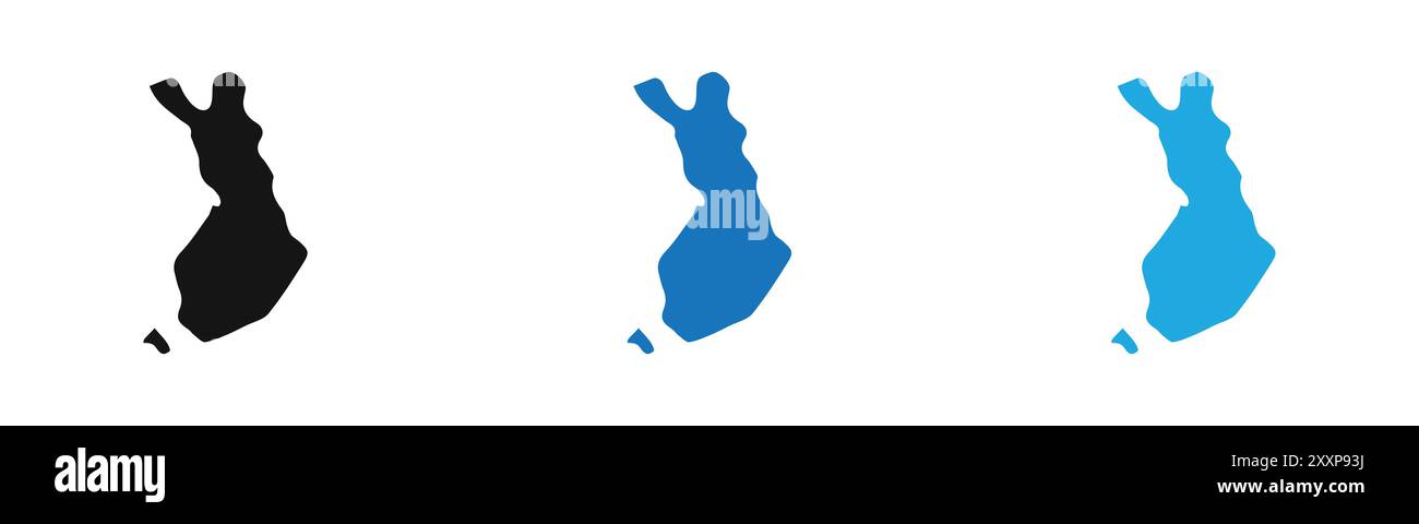 map of Finland icon outline collection or set in black and white Stock ...