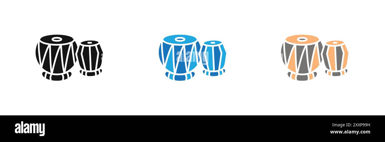 Tabla icon outline collection or set in black and white Stock Vector ...