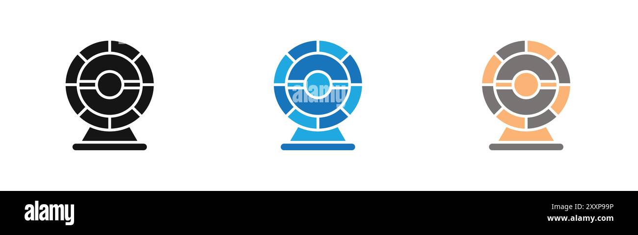 Hamster wheel icon outline collection or set in black and white Stock ...