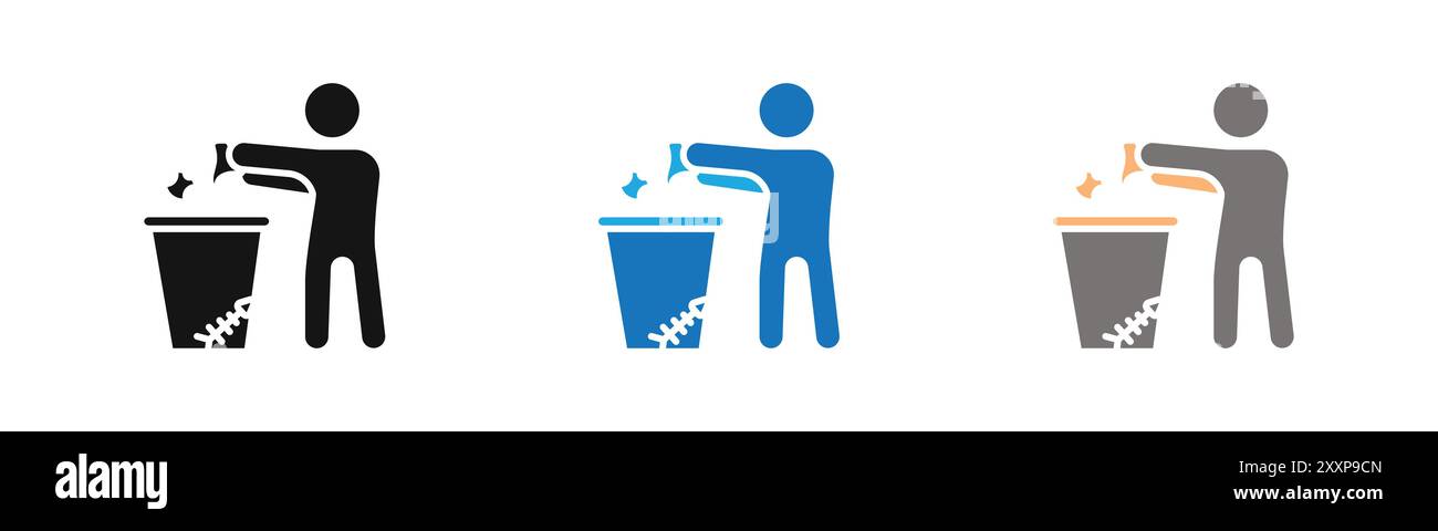 Leftovers Disposal icon outline collection or set in black and white ...