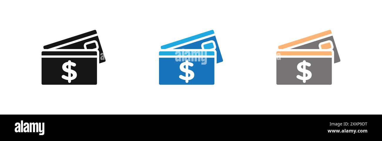 Payment method icon outline collection or set in black and white Stock ...