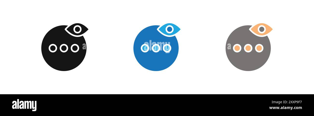 more button icon outline collection or set in black and white Stock ...