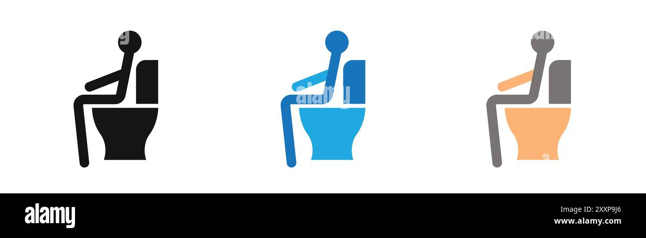 Rest room icon outline collection or set in black and white Stock ...