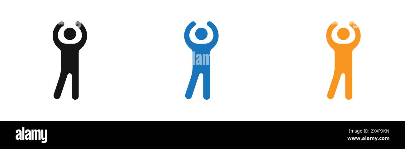 Fitness exercise icon outline collection or set in black and white ...